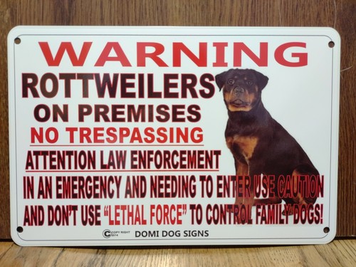 Metal Warning Rottweilers Dog Sign For FENCE ,Beware Of Dog 8"x12" Made ...