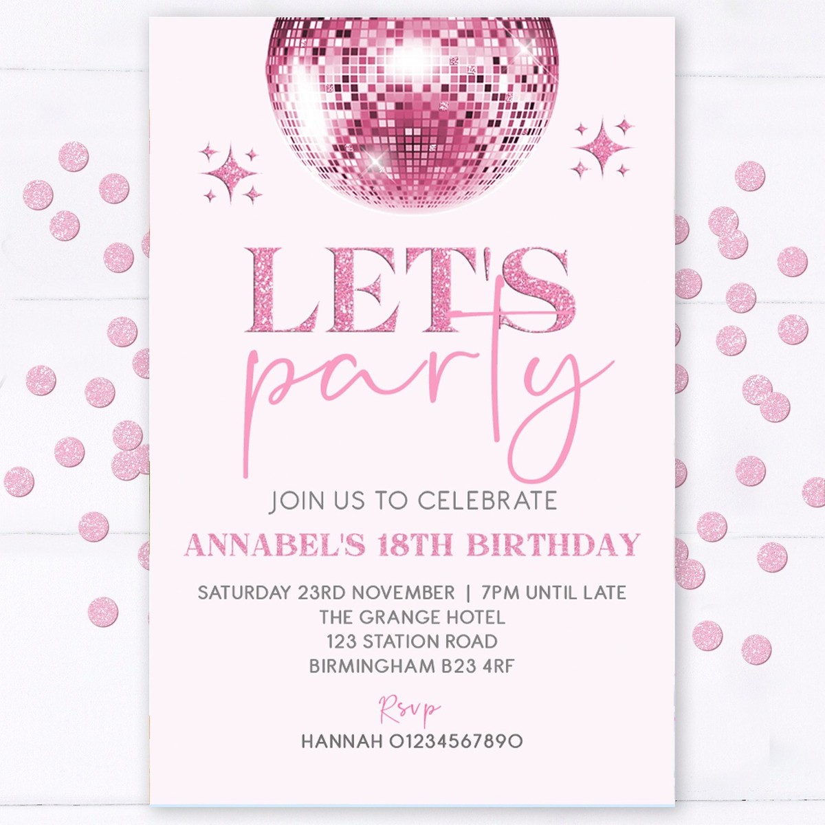 Pink Disco Party Invitations