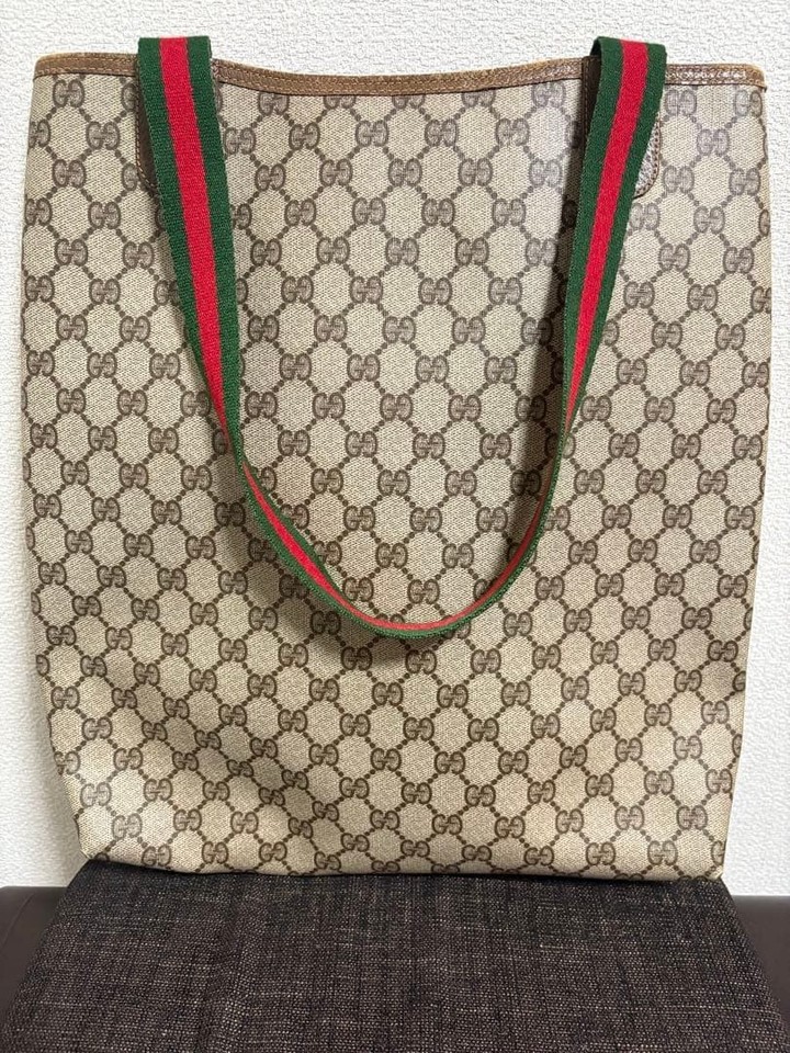 Borsa tote Gucci GG beige marrone logo a righe usata dal Giappone | eBay