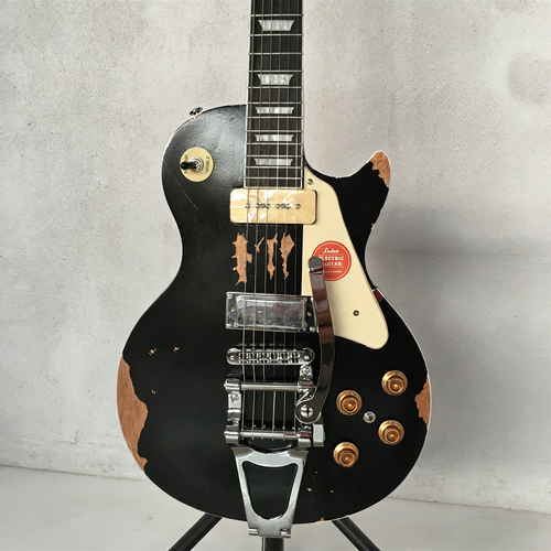 Vintage Relic Black LP Electric Guitar Mahogany Body 22 Frets Rosewood ...