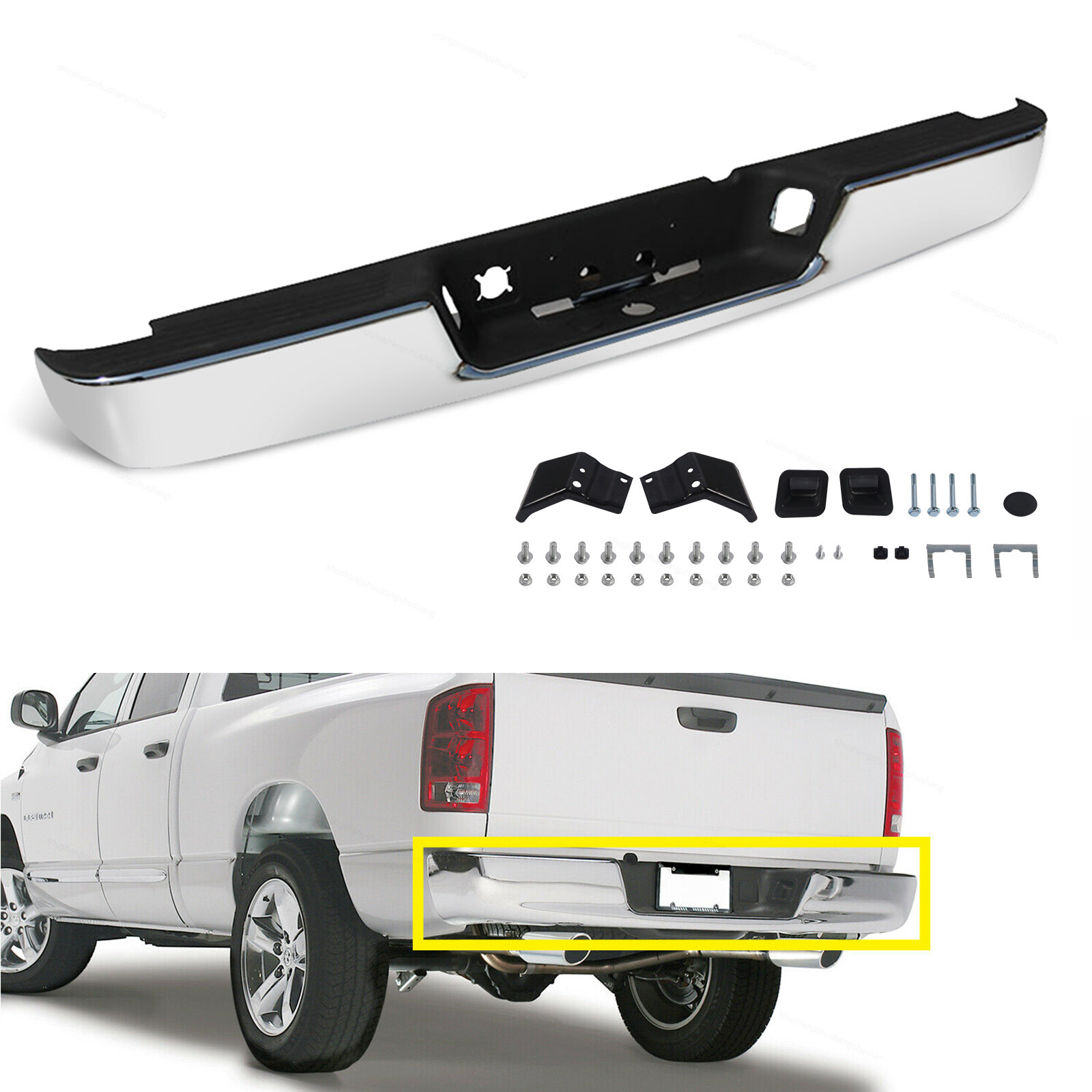 New Chrome Rear Step Bumper Assembly For | Grelly USA