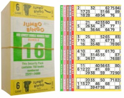60 6 PAGE GAMES JUMBO BINGO TICKETS 6 TO VIEW JUMBO BINGO BOOKS - 10 ...