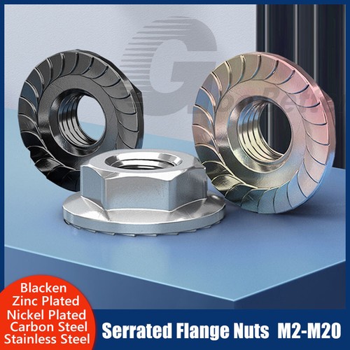 Serrated Flange Nut Hex Full Nuts Metric M2 M3 M4 M5 M6 M8 - M20 ...