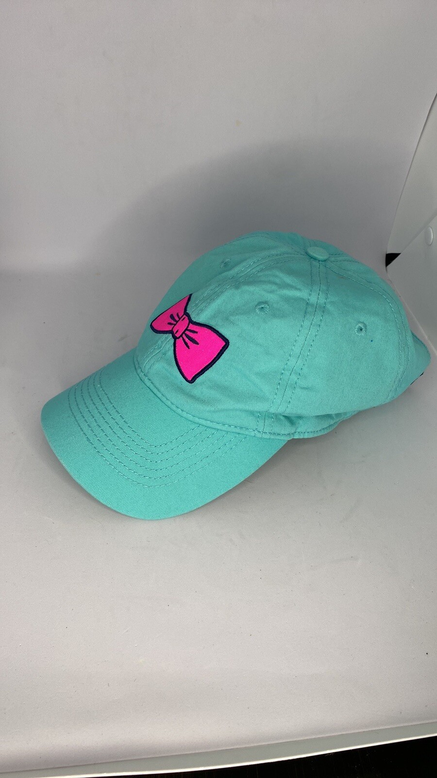 Simply Southern Hot Pink Bow On Aqua Blue Cap Hat A… - Gem