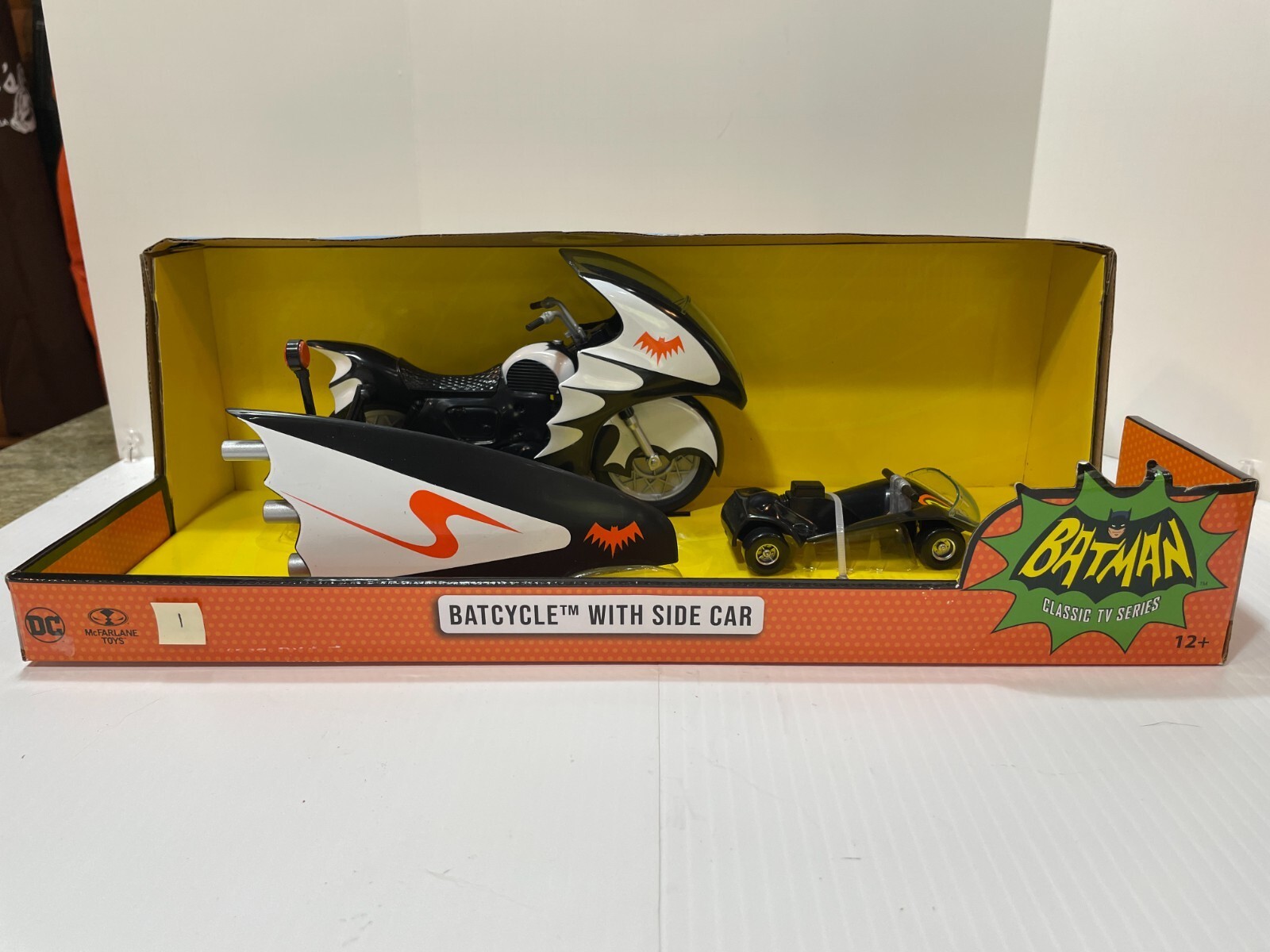 New DC McFarlane Retro Batman Batcycle with Side Car Sidecar | eBay