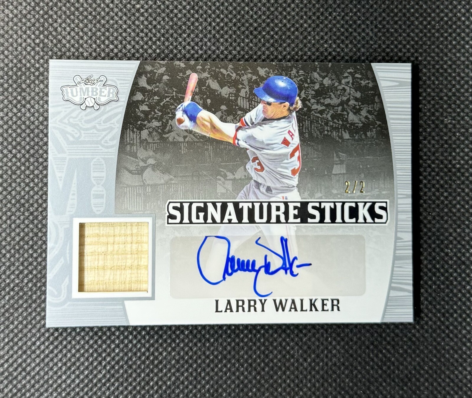 2024 Leaf Lumber LARRY WALKER Auto 2/2 'eBay 1/1' GAME USED BAT ...