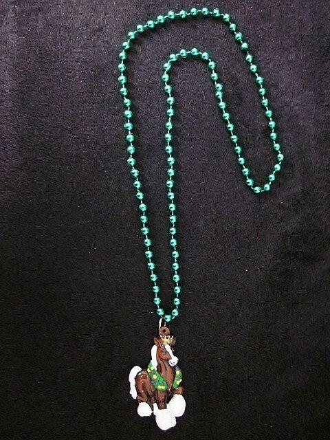 MAJESTIC "CLYDESDALE" HORSE MARDI GRAS NECKLACE BEAD BUD BUDWEISER ...