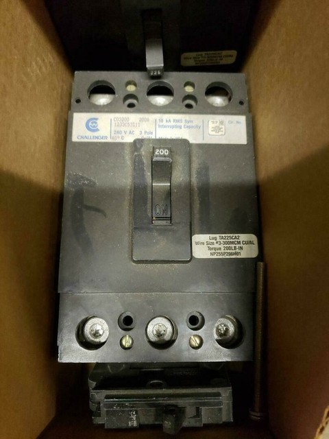 CD3200 Challenger Type CD Circuit Breaker 3 Pole 200 Amp 240V for sale ...