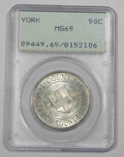 1936 York County ME Tercentenary Silver Commem Half Dollar PCGS MS 65 ...