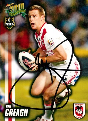 Signed 2010 St George Illawarra Dragons NRL Premiers Select Card - Ben ...