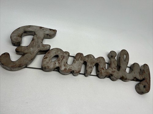 Metal Large Cursive Family Sign Rustic , Family Wall Decor, Decorate 🔥 ...