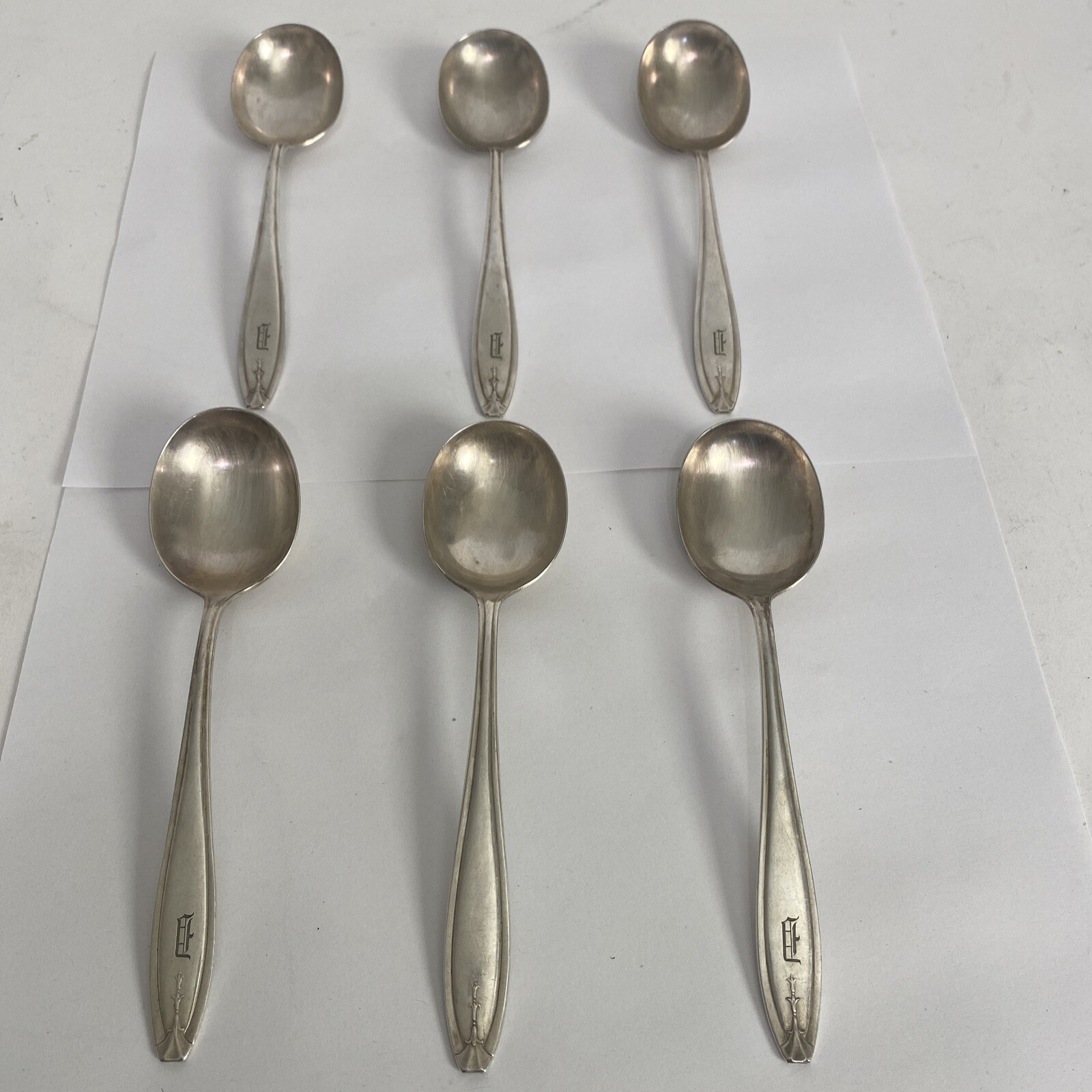 Set of 6 1835 R Wallace Silverplate 7" Round Soup Spoons | eBay