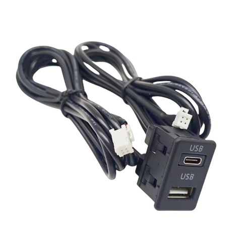 Car Dash Flush Mount 4 Pin 6 Pin Dual USB Port Panel Extension Cable ...