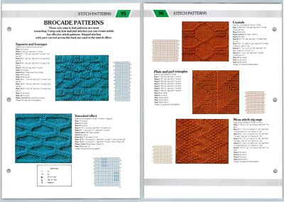 Brocade Patterns #95 & #96 Stitch Creative Knitting Pattern | eBay