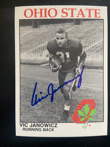 Vic Janowicz 1950 Heisman Trophy Ohio State Signed 1990s Kroger ...