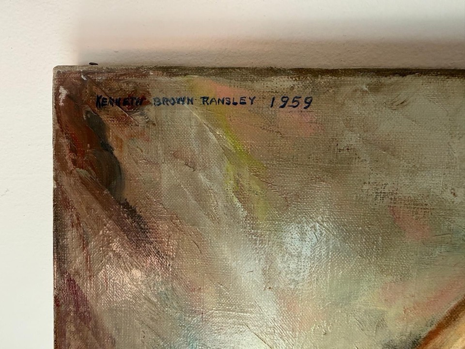 Antique Oil Painting Kenneth Brown Ransley 1959 Oil Portrait Little ...
