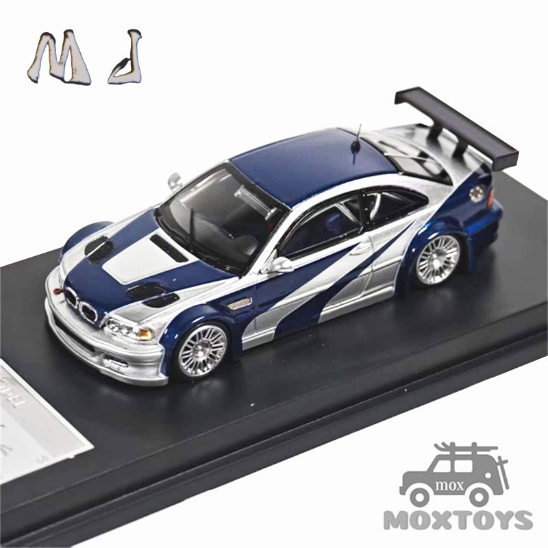 MJ Model 1:64 M3 E46 NFS Silver Blue Diecast Model Car | eBay