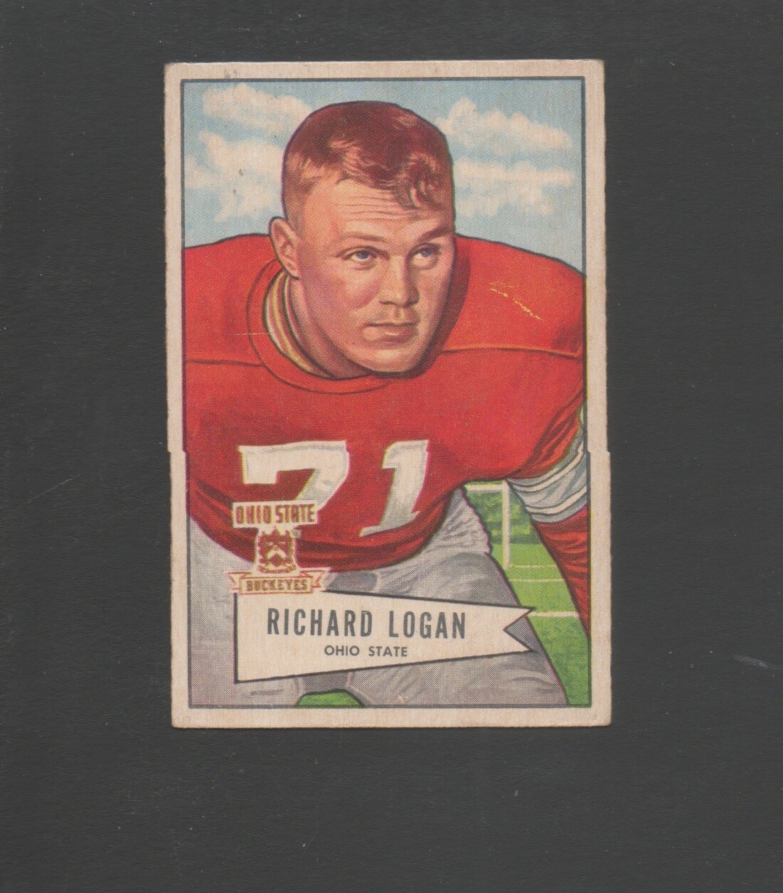 1952 Bowman Small Football Card #67 Richard Logan-Cleveland Browns Ex ...