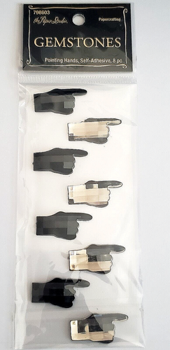 The Paper Studio GEMSTONES Pointing Hands Rhinestones Stickers - 8 pcs ...