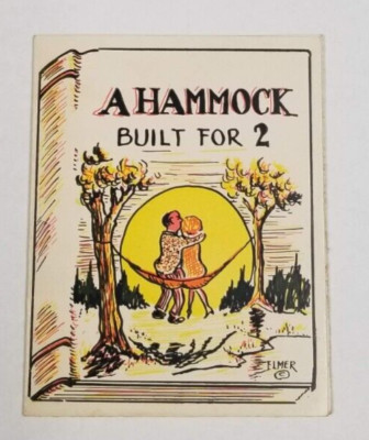 A Hammock Built For 2 Elmer Cartoon Style Sketch Ephemera Paper Joke ...