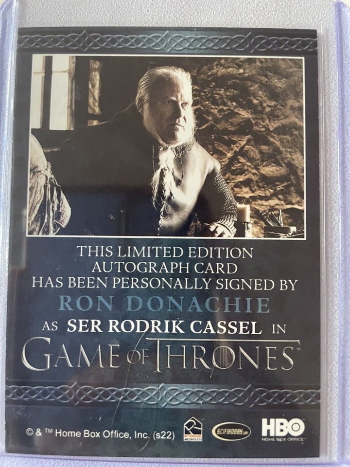 Game Of Thrones Complete Series V2 Ron Donachie Rodrik Cassel Autograph ...