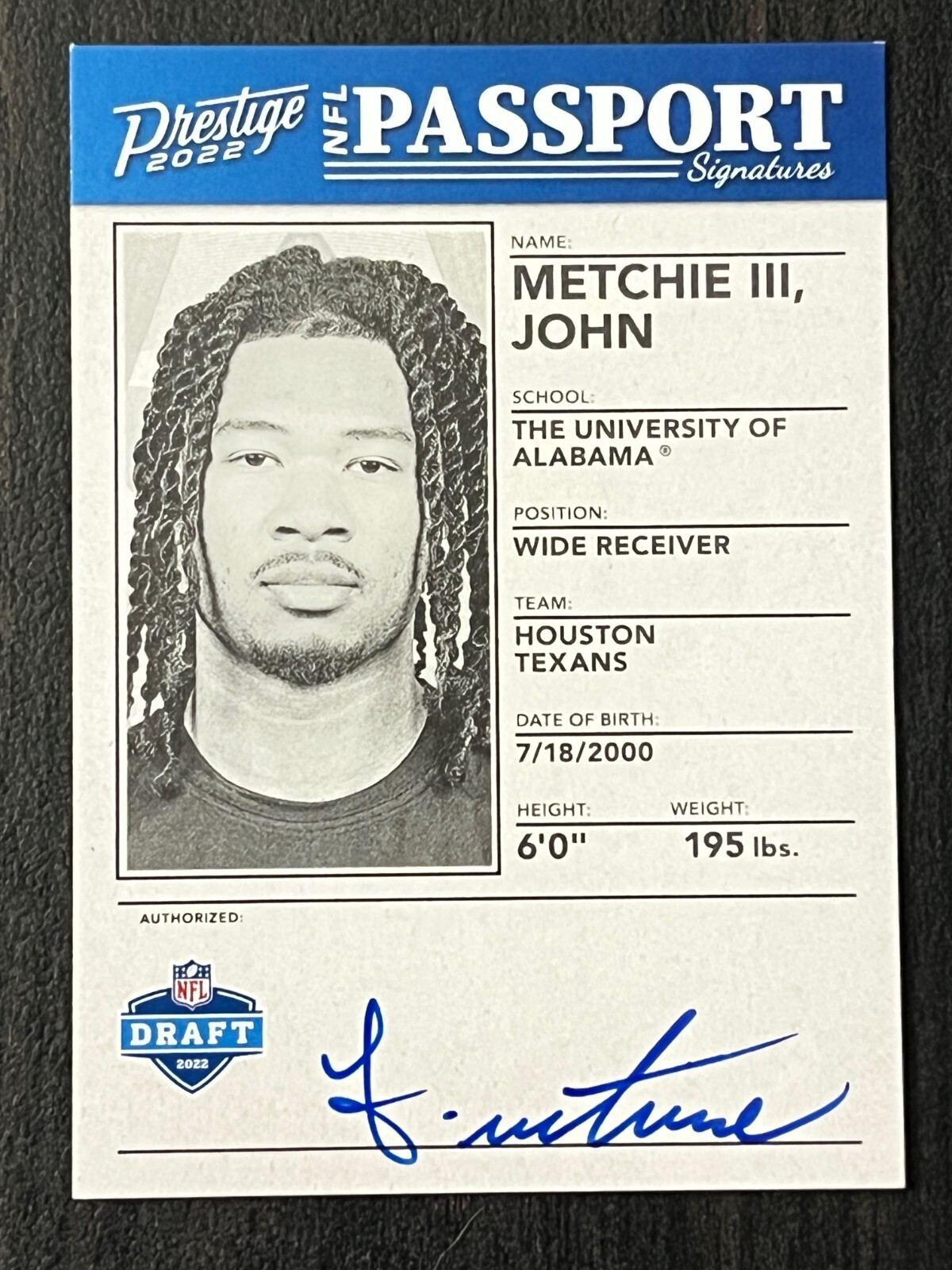 JOHN METCHIE III - 2022 Prestige NFL Passport Rookie Autograph | eBay