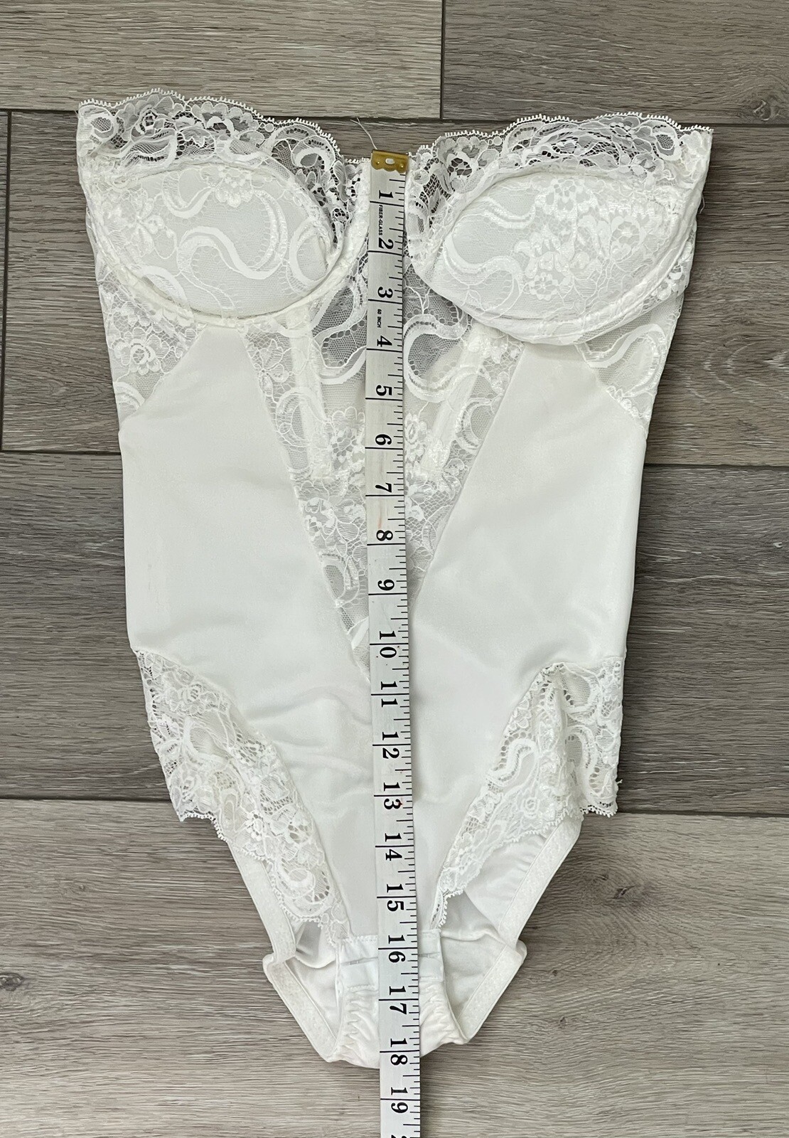 Vtg CABERNET 3575 White Lace Padded Underwire Nylon Spandex Bodysuit ...