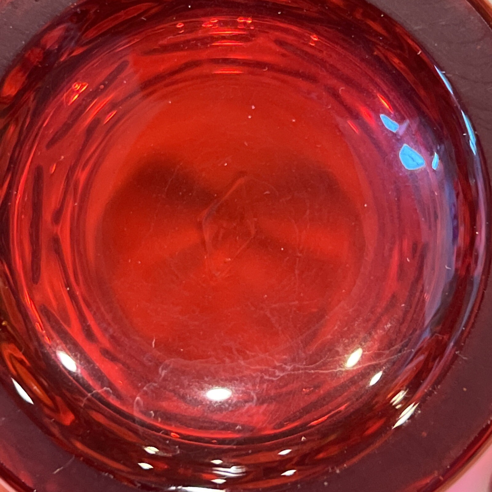 Vtg Lot Of 4 Heisey Glass Ruby Red Thumbprint Tumblers Water Juice ...