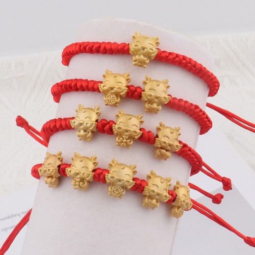 2024 Dragon Year Lucky Red Rope Bracelet Chinese Style Zodiac Dragon ...