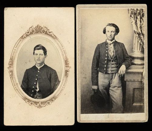 2 Civil War Soldiers ~ 1860s CDV Photos ~ Very Likely Lehew Brothers of ...
