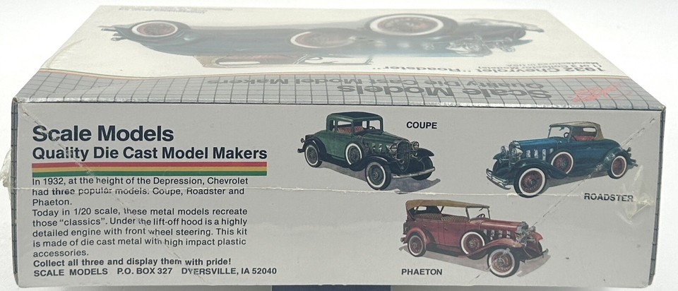 JLE Scale Models 1932 Chevrolet Roadster Diecast Metal Model Kit 1/20 ...