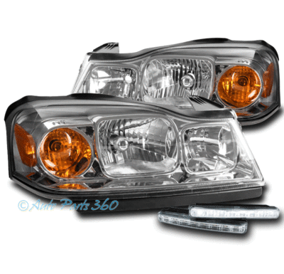 FOR 06-07 SATURN VUE REPLACEMENT CHROME HEADLIGHTS HEADLAMPS W/LED DRL ...