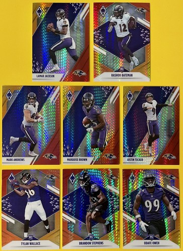 2021 Phoenix Fire Burst Ravens 8 Card Team Lot Jackson Tucker Bateman ...