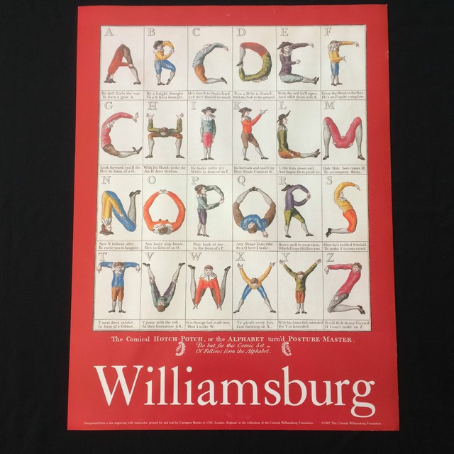 1987 Colonial Williamsburg Comical Hotch Potch Alphabet Posture Master