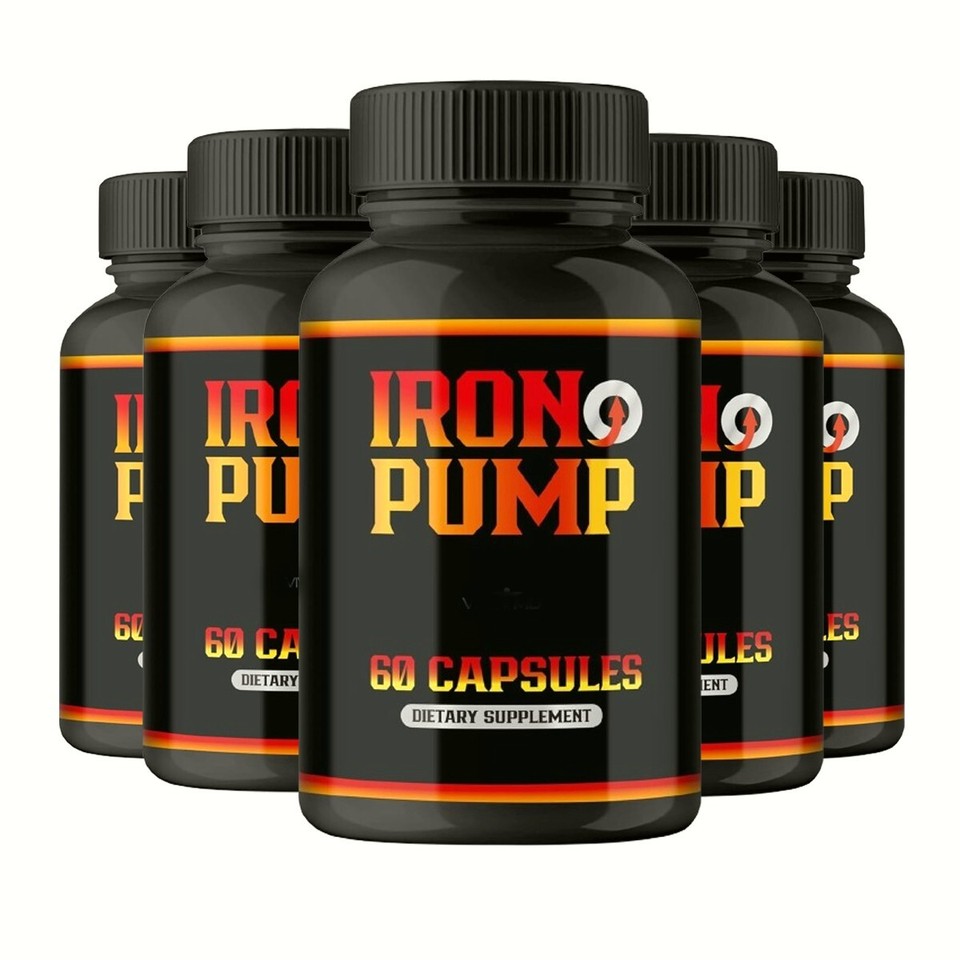 5-Pack Iron Pump Capsules, Iron Pump For Male Health Supplement - 300 ...