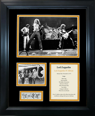 Framed Led Zeppelin IV Album Facsimile Laser Engraved Auto 12"x15 ...