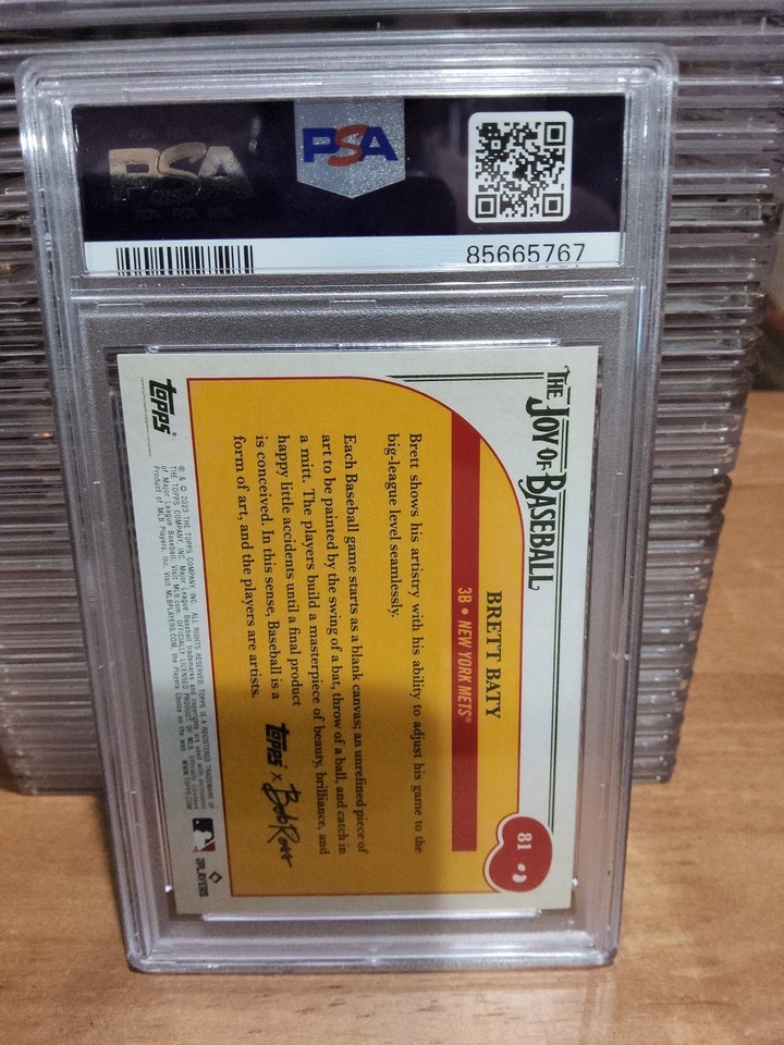 2023 X Bob Ross Joy of Baseball Sap Green Canvas /75 Brett Baty Rookie ...