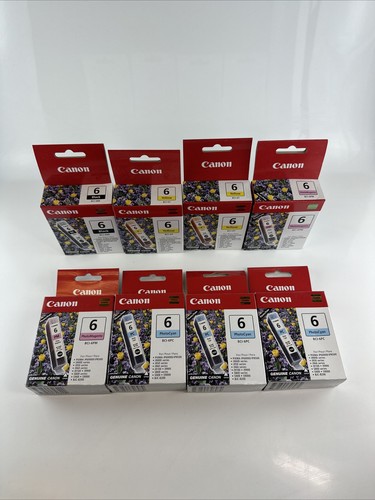 LOT OF 8 GENUINE CANON BCI-6 IN ALL 8 MULTI-COLOR INK IP8500 & I9900 ...