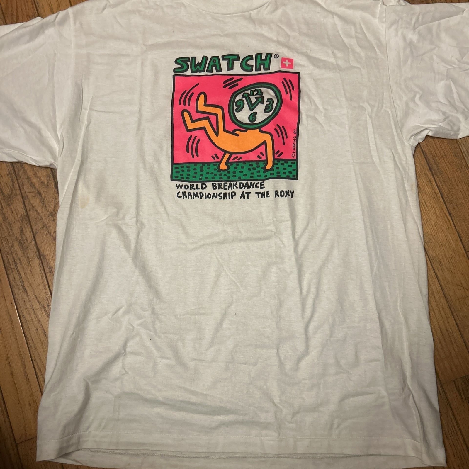 Vintage Keith Haring Swatch Mens XL World Breakdance … - Gem