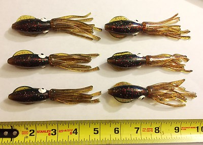 ORIGINAL B2 SQUIDS 5 INCH LURES ULTRA UV VIOLET SQUID BODIES FLUKE ...
