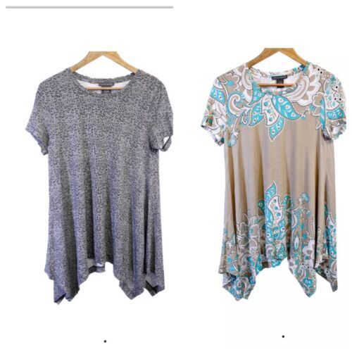 Chelsea & Theodore Sz XXL Heather Gray Short Sleeve Top Boxy Chelsea & Theodore Sz XXL Heather Gray Short Sleeve Top Boxy