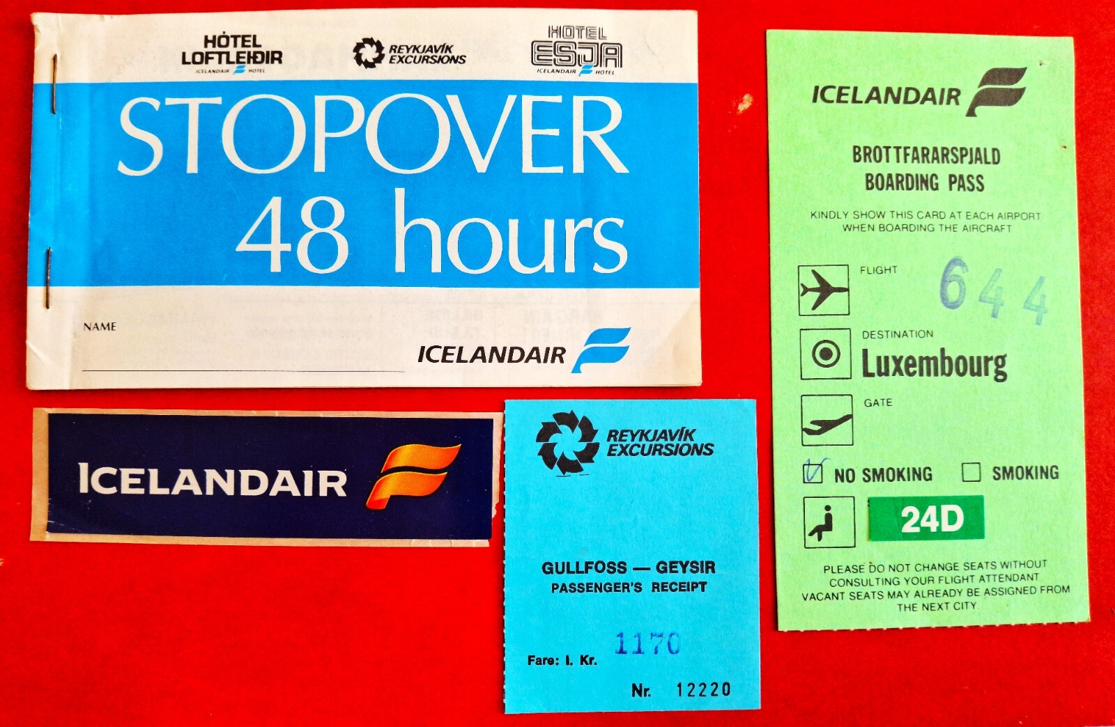 ICELANDAIR Stop-over coupon book sticker Boarding Pass + Receipt | eBay