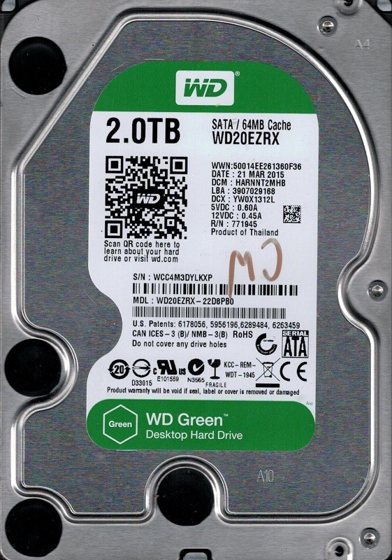 WD20EZRX-22D8PB0 DCM: HARNNT2MHB WCC4M Western Digital 2TB | eBay