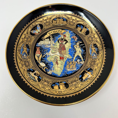 Vintage Made In Greece 24K Gold Ibiscus Ceramics Rhodes Rodos Plate ...