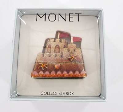 MONET Trinket Box SAND CASTLE Beach Collectible Enamel Keepsake NIB | eBay