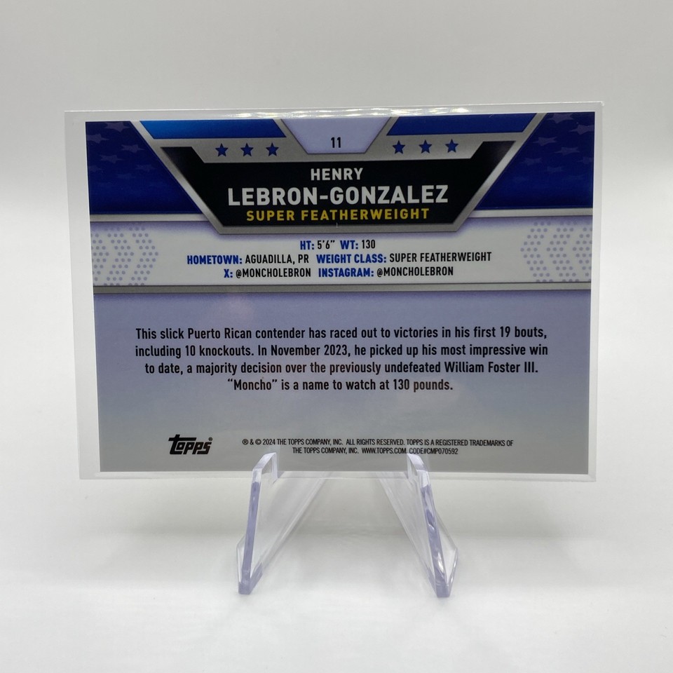2024 Topps Chrome Boxing Henry Lebron Gonzalez Rookie Gold Refractor ...