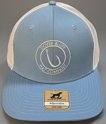 Dover Bluff Hat Company Fishing Cap Light Blue White Mesh Snapback New ...