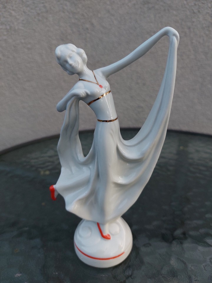 Vintage Art Deco Ceramic Dancing Lady Figure Porcelain Girl Art Deco | eBay