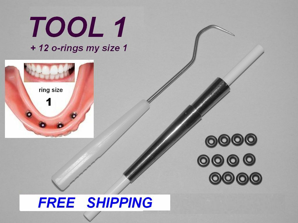 TOOL # 1 for mini dental implant rubber o-ring insertion + 12 * o-rings ...