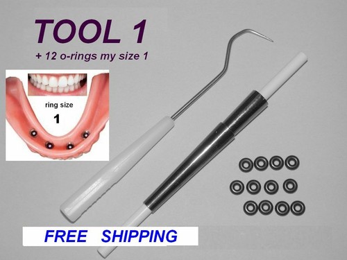 TOOL # 1 for mini dental implant rubber o-ring insertion + 12 * o-rings ...